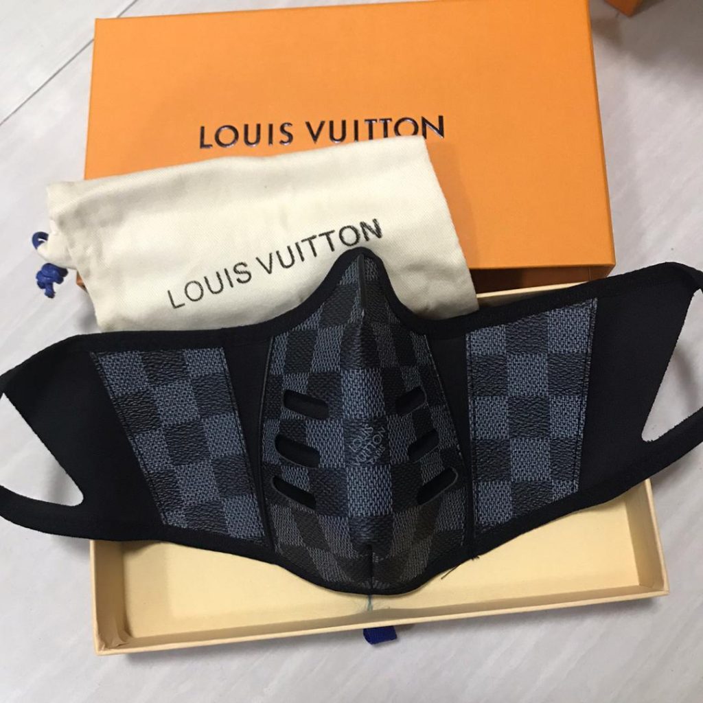 Luxurious LV Face Mask- BLACK & GREY CROSS HATCH CLASSIC - Mikaaa sunlight